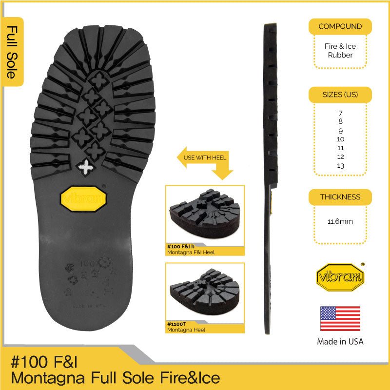 Vibram 100Fire & Ice såle og hel – SkomakerMester Våge